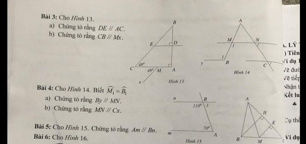 Bài 3: Cho Hình 13. a) Chứng tỏ rằng DE // AC. b) Chứng tỏ rằng CB ...