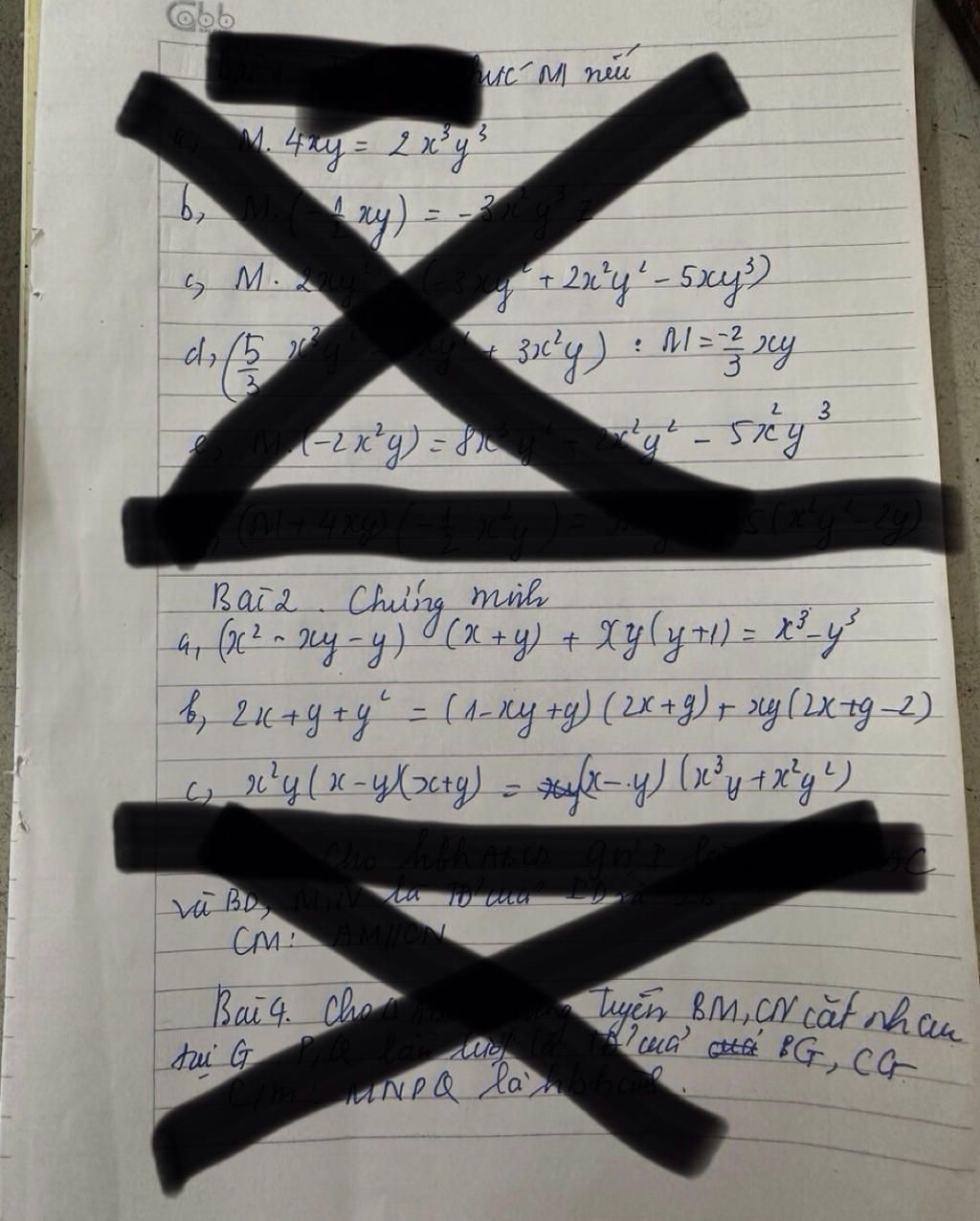 Cob 3 M. 4xy = 2x³y³ CM neu = S My g + 2x²'y' - 5xy³) d5 + 3x²y) M=xy 2 2 3 2 Sky (+4x9) Baid ...