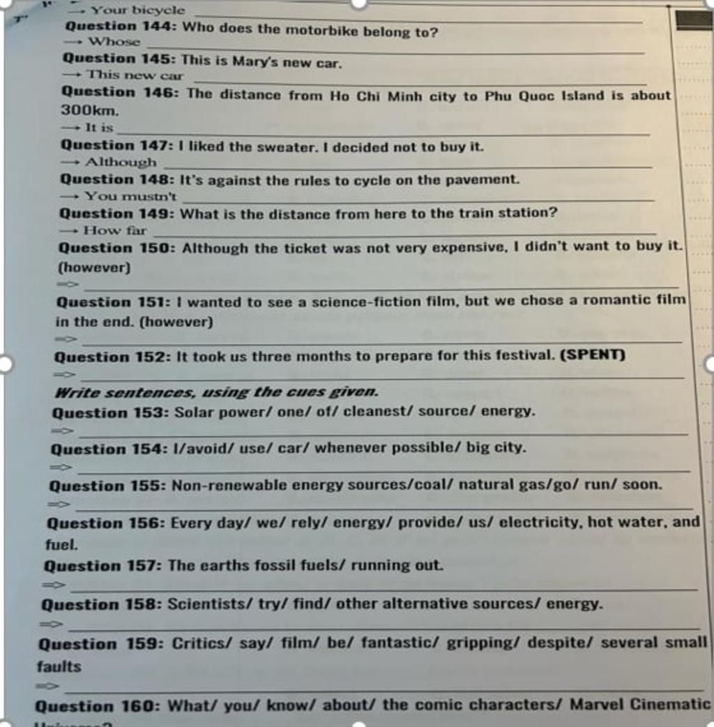 Your bicycle Question 144: Who does the motorbike belong to? -Whose ...