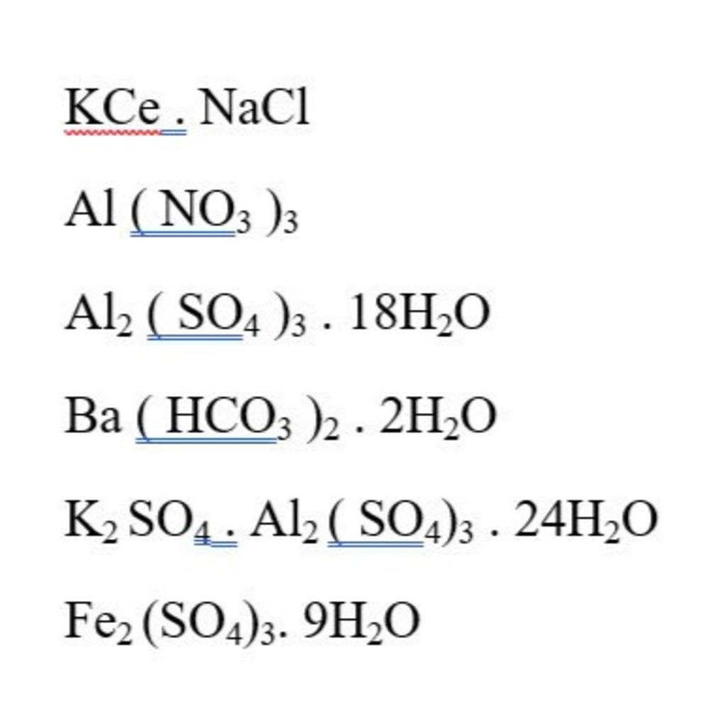 Tính Khối Lượng Phân Tử làm giúp tớ đi ạ. Tớ cảm ơn !KCe. NaCl Al (NO3 ...