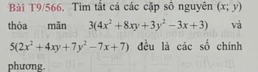 Bài T9/566. Tìm tất cả các cặp số nguyên (x; y) thỏa mãn 3(4x+8x+x+ và ...