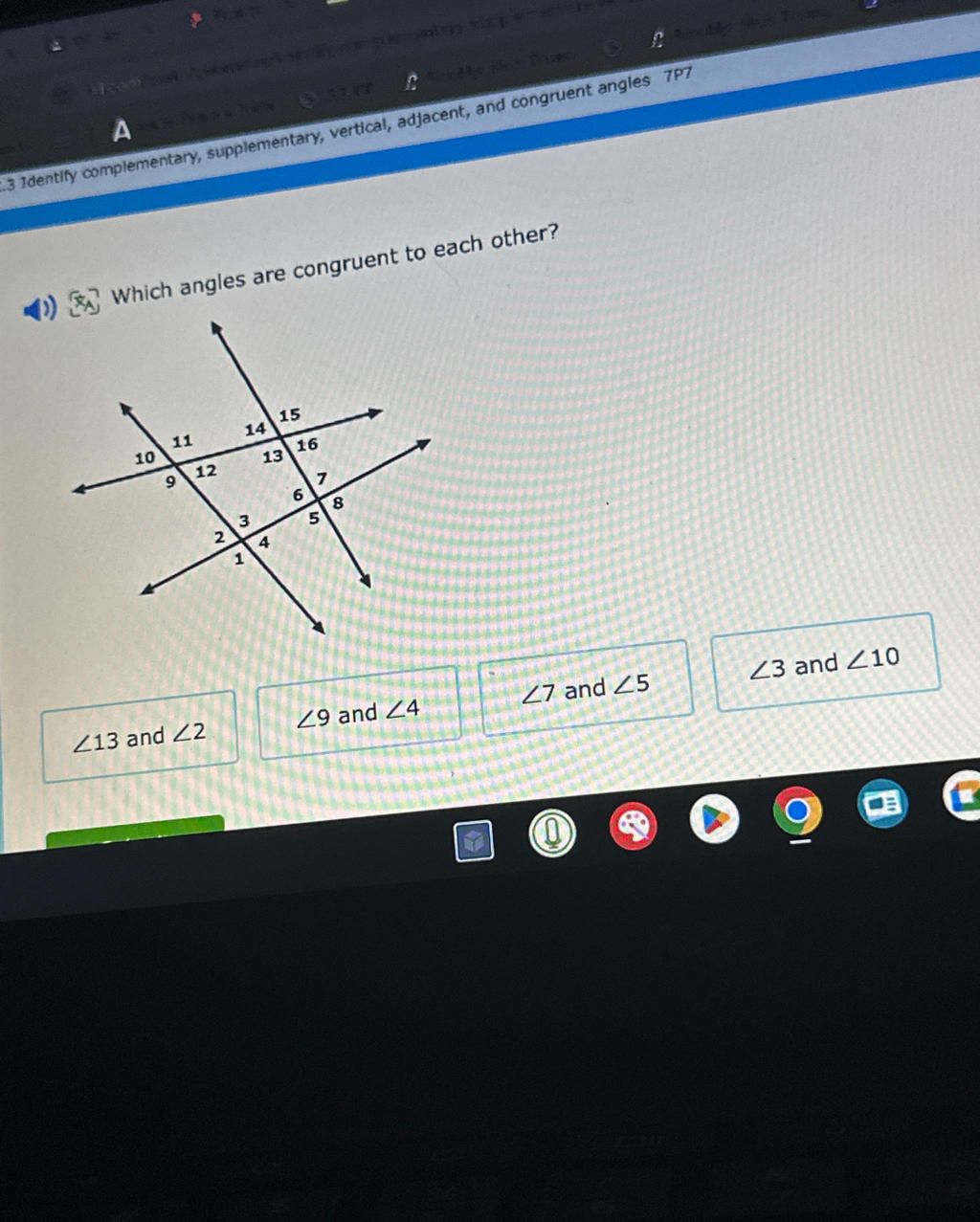A Ր 3 Identify complementary, supplementary, vertical, adjacent, and ...