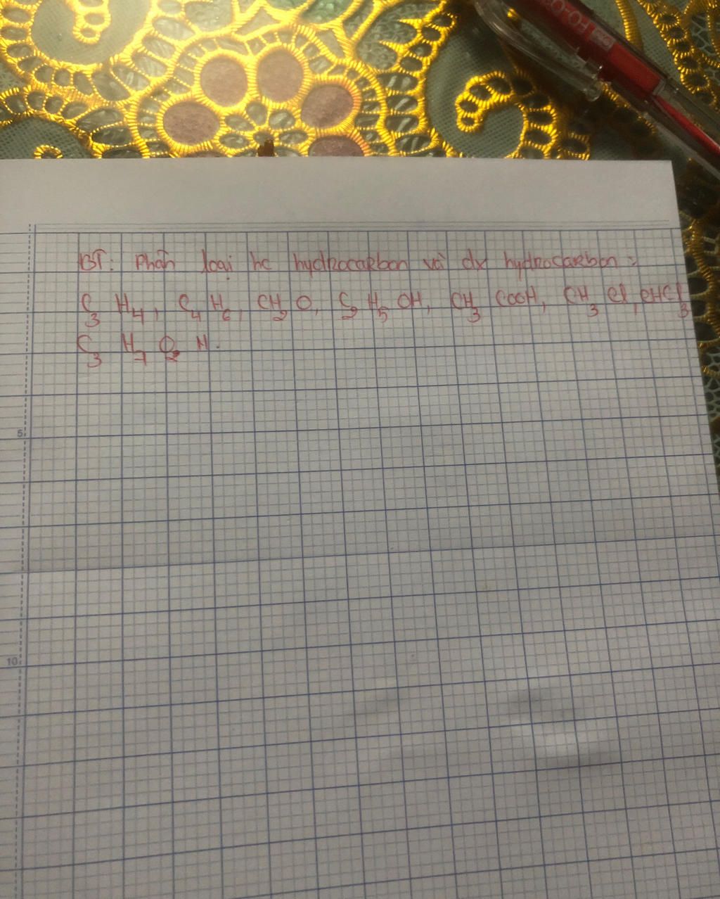 101 5 BT: Phah logi he hydrocarbon voi dy hydrocarbon ļ Hy, & H CHO CHL ...