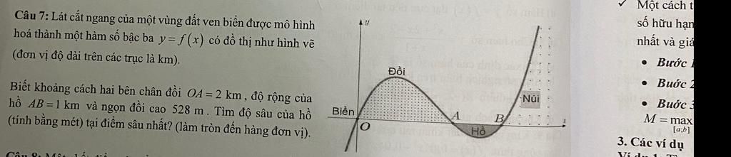 Câu 7: Lát cắt ngang của một vùng đất ven biển được mô hình hoá thành ...