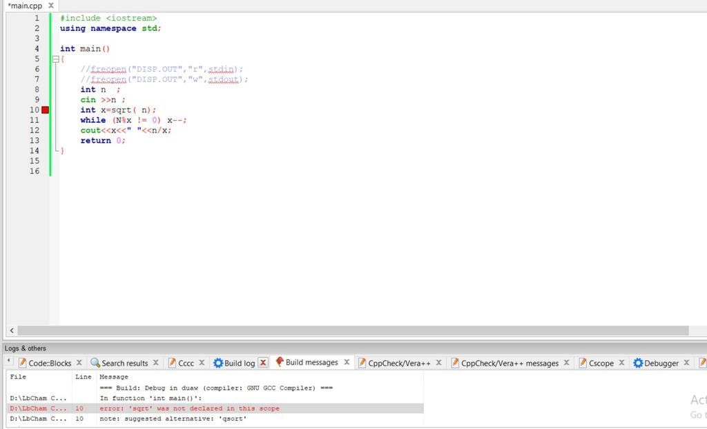 *main.cpp X 1 2 3 4 5 B 6 7 8 9 10 11 12 13 14 15 16 #include using ...