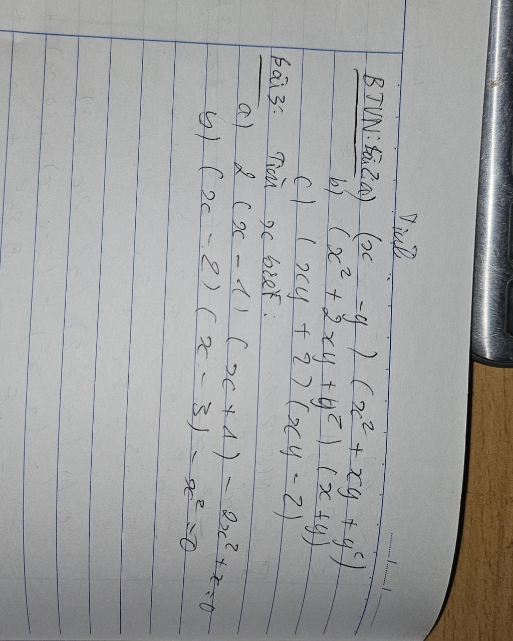 Viul BTUN: Faizao) (oc -y) (x² + xy + y² ) b) (x² + 2xy + y² ) ( x + y ...