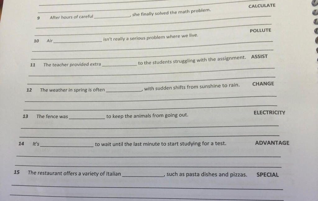 9 After hours of careful 10 Air she finally solved the math problem ...