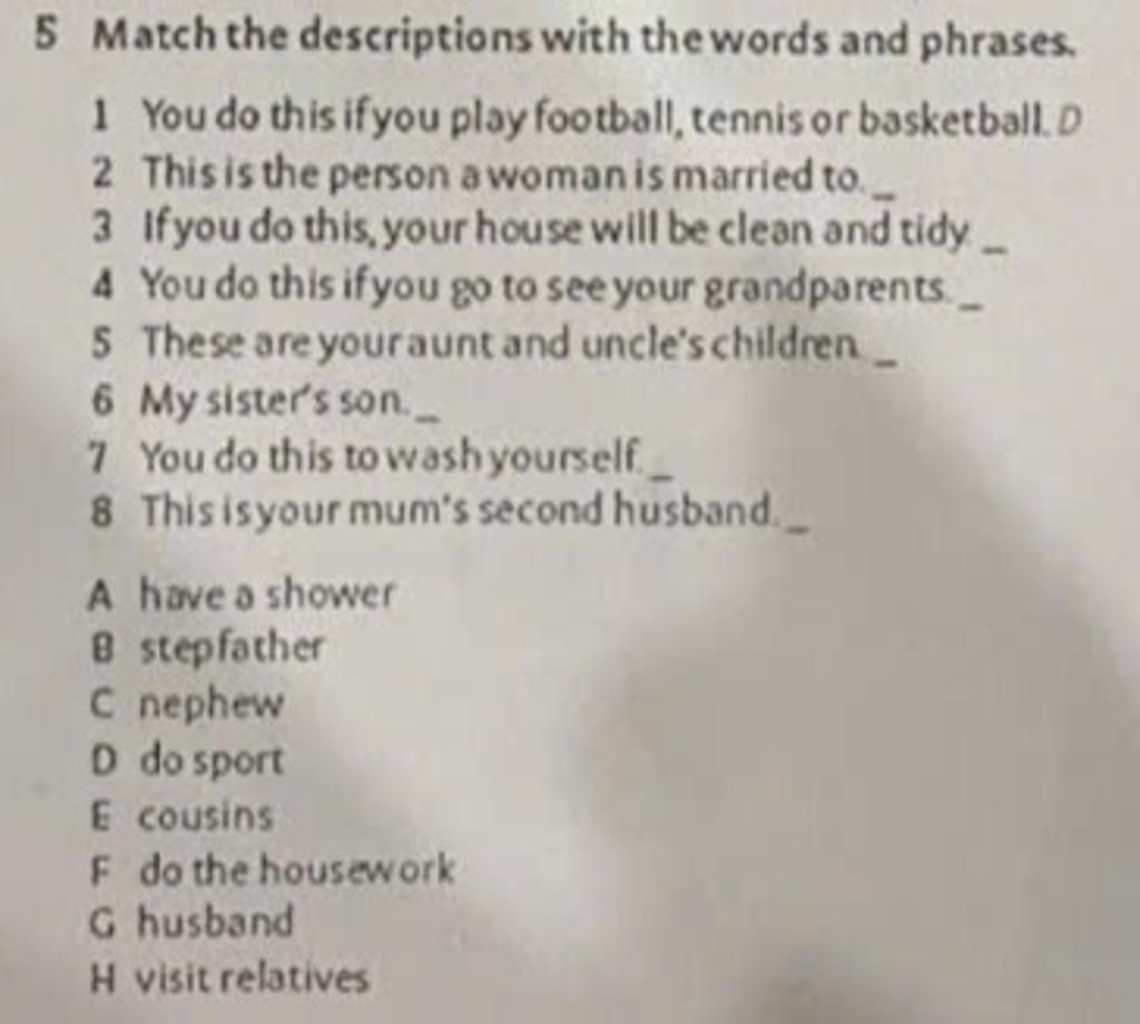helpppppppppppppppppppppppp làm giúp em với 5 sao ạ5 Match the descriptions with the words and ...
