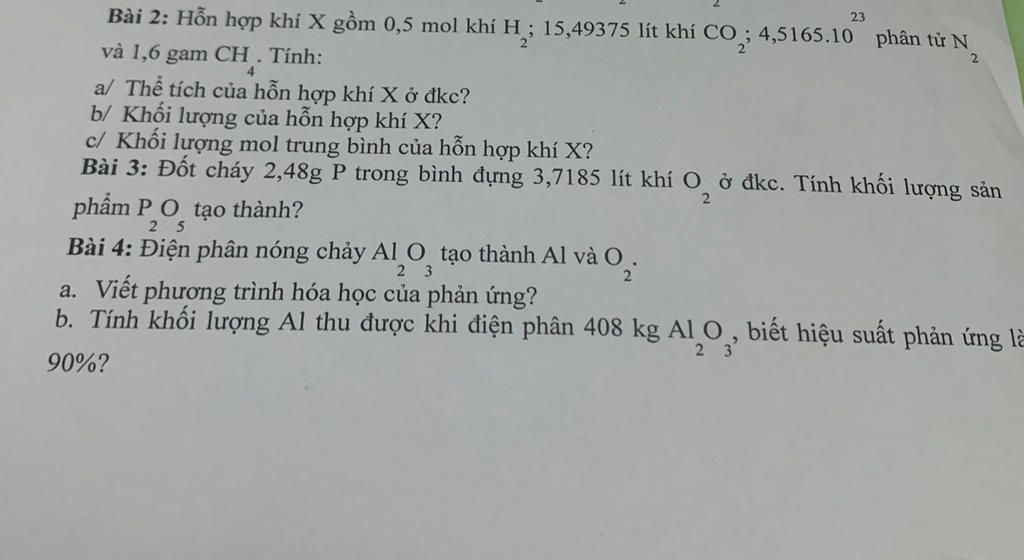23 Bài 2: Hỗn hợp khí X gồm 0,5 mol khí H; 15,49375 lít khí CO ; 4,5165 ...