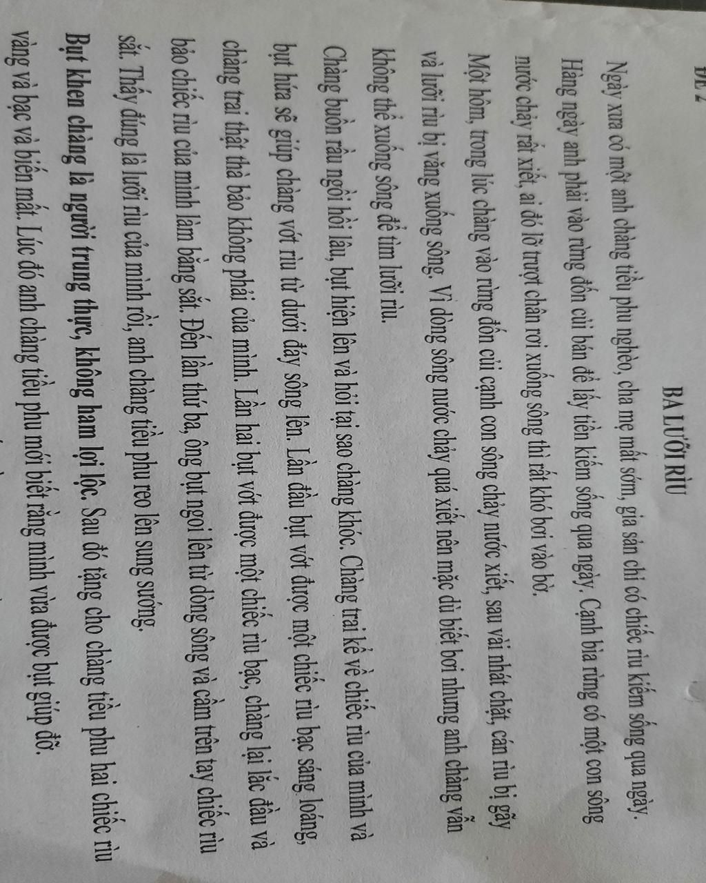 Tìm chi tiết kì ảo trong chuyện Giúp mkkkk DEZ BA LƯỠI RÌU Ngày xưa có ...