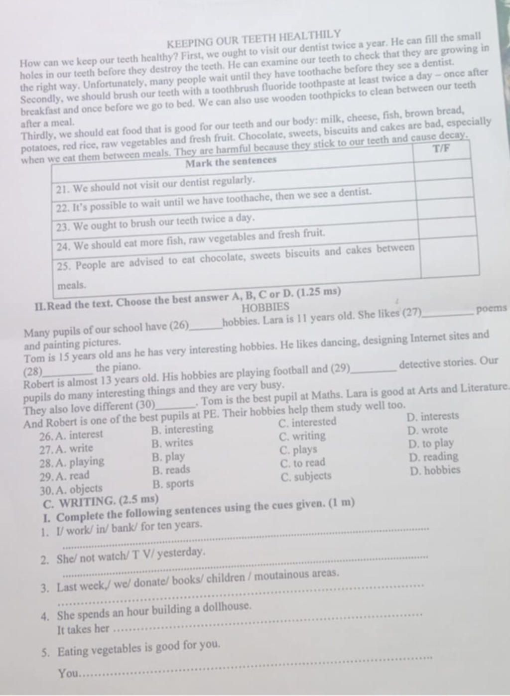 KEEPING OUR TEETH HEALTHILY How can we keep our teeth healthy? First ...