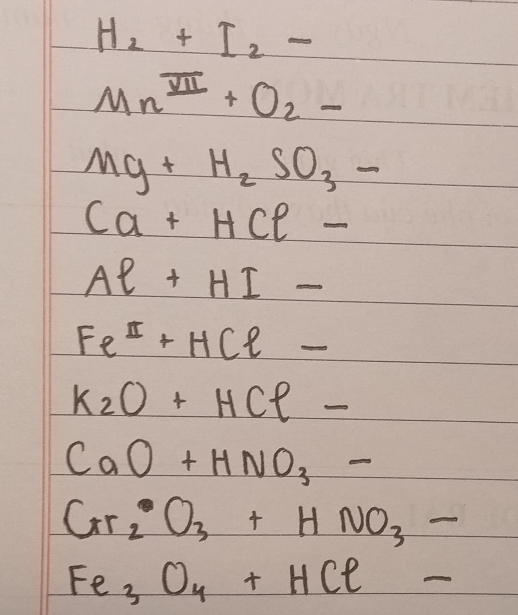 K+O2 Na+I2 Zn+O2 Ba+Cl2 Giải nốt giúp mik mấy câu vsH₂ + I2 - Mn W +02 ...
