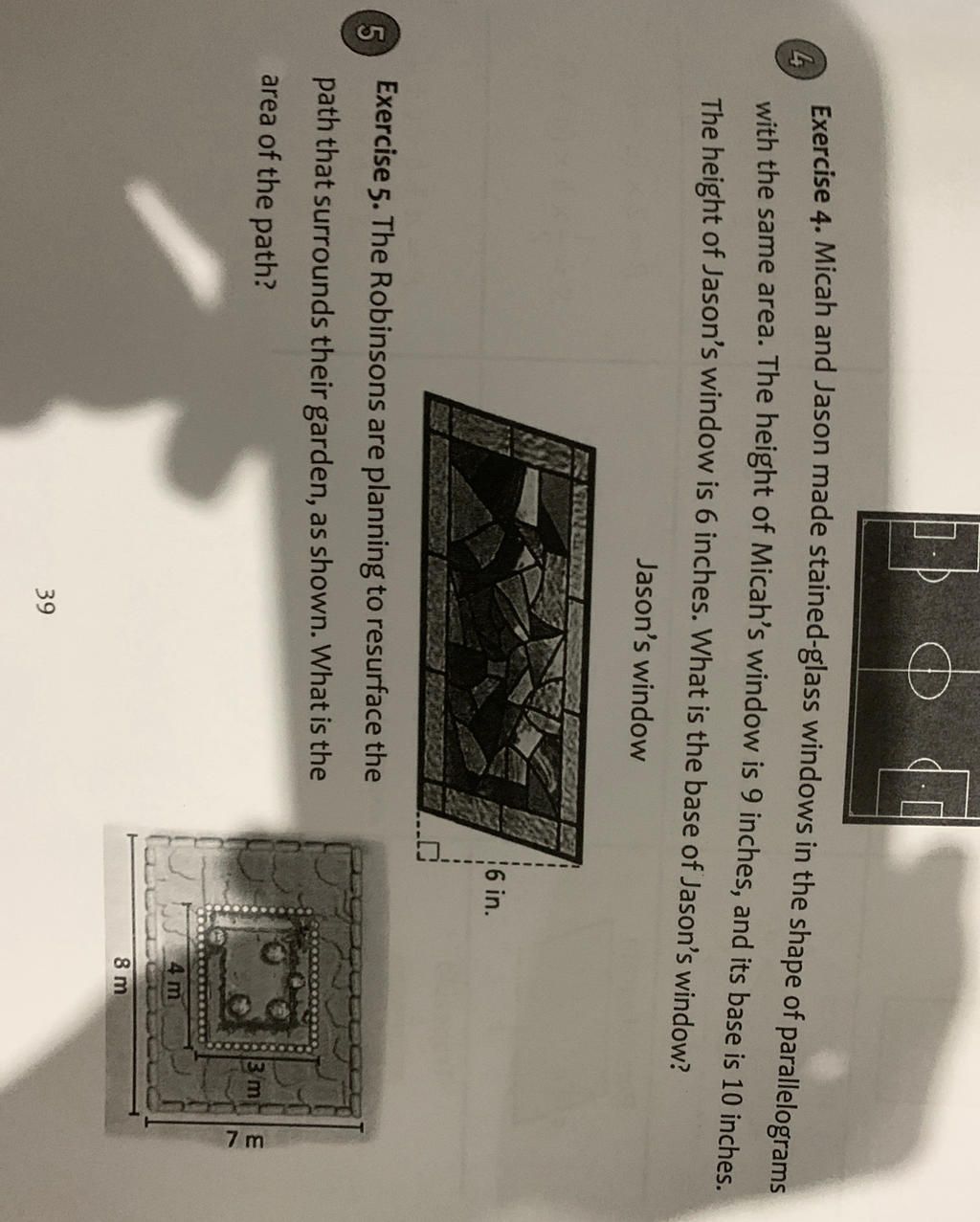 5 4 Exercise 4. Micah and Jason made stained-glass windows in the shape ...