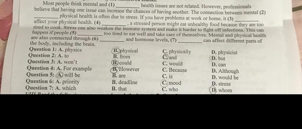 Most people think mental and (1). health issues are not related ...