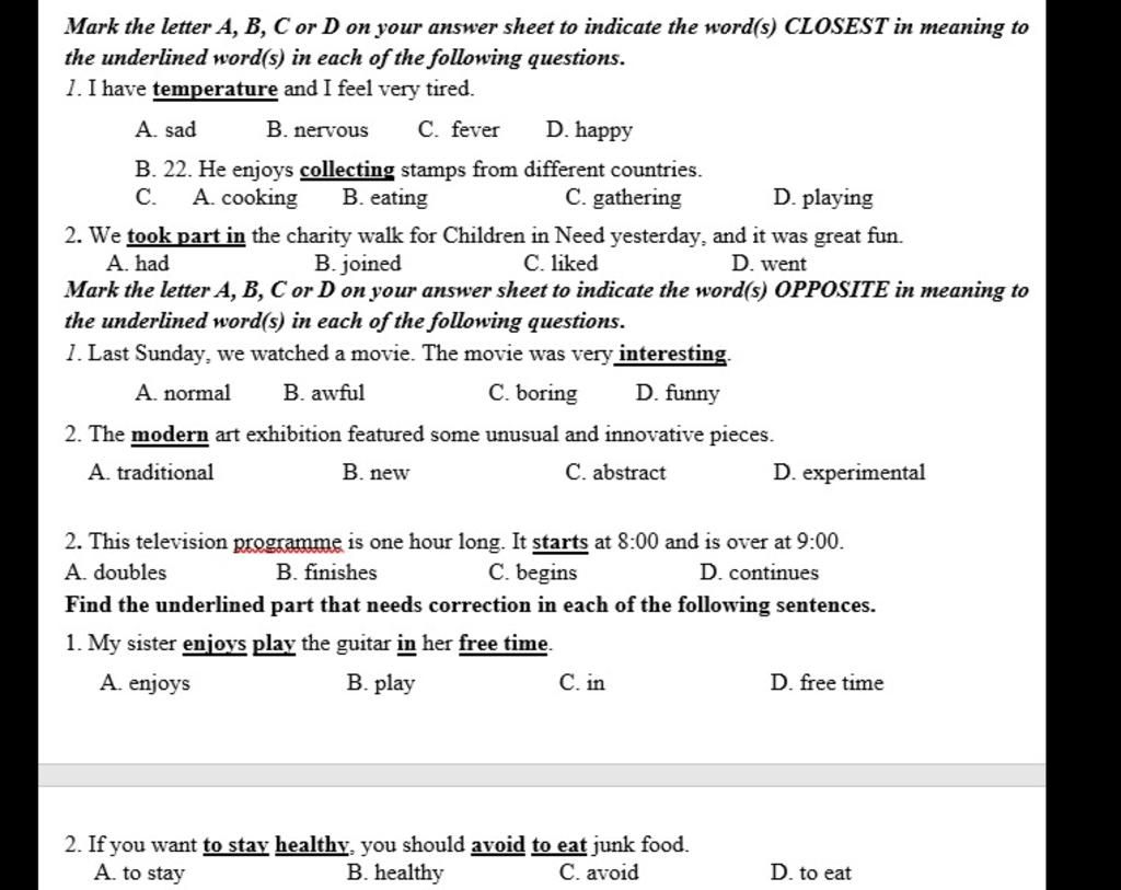 EM CẦN GẤP Ạ.GIÚP E E ĐÁNH GIÁ 5SAO VS CTRL HAY NHẤT ẠMark the letter A ...