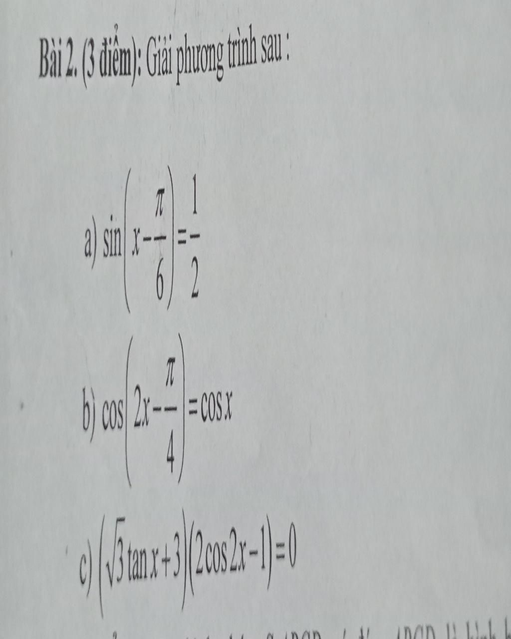 Bi 2 (3 di ): Gi ih u a sin --=- 62 b) cos 2r--=0x