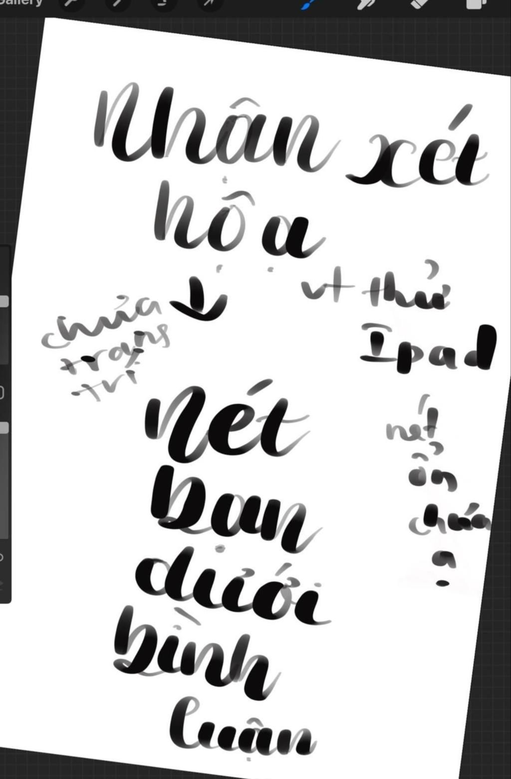 Calligraphy: Nhận xét pic này với ạ NL: Nxet cái dòng chữ "Nét bạn dưới ...