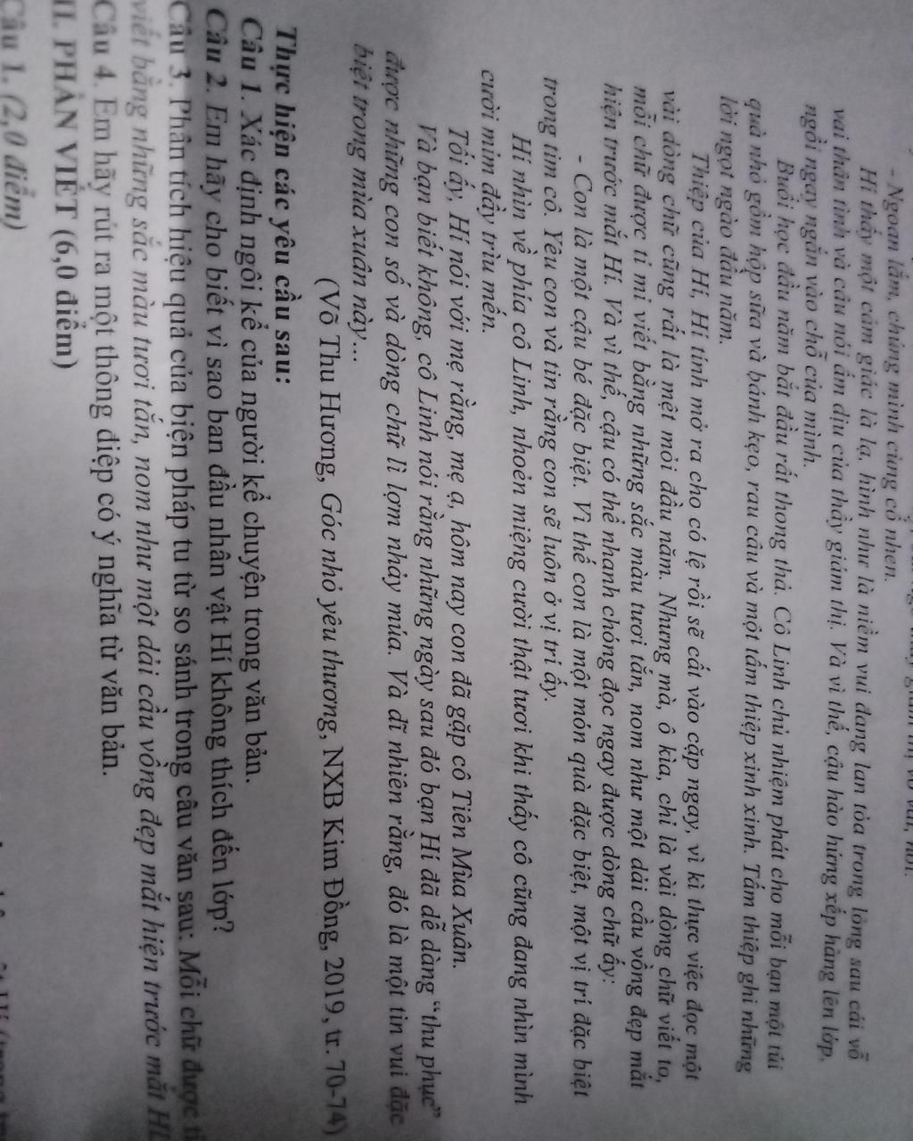 Em hãy cho biết vì sao ban đầu nhân vật Hí ko thích đến lớp - Ngoan lắm ...