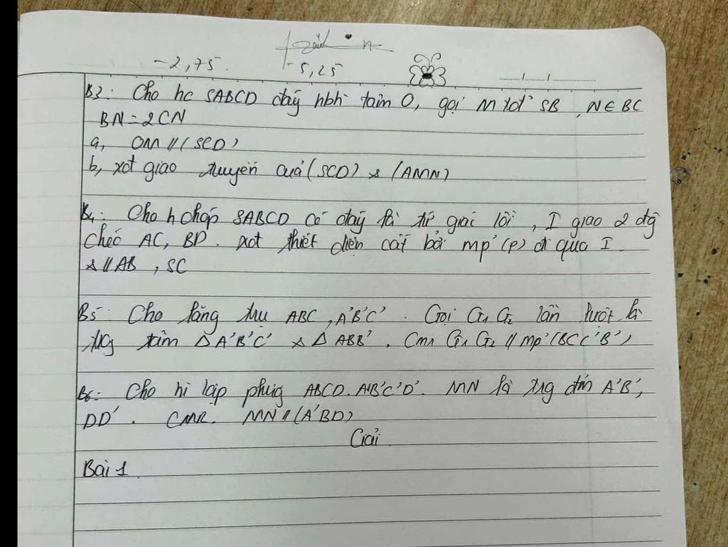 122 -11 Tim -42 24 8 8 4 Bị cho họ chóp SABCD. Gọi M, N lần lượt là tối ...