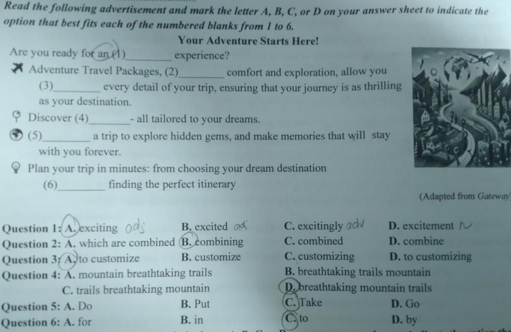 Read the following advertisement and mark the letter A, B, C, or D on your answer sheet to ...