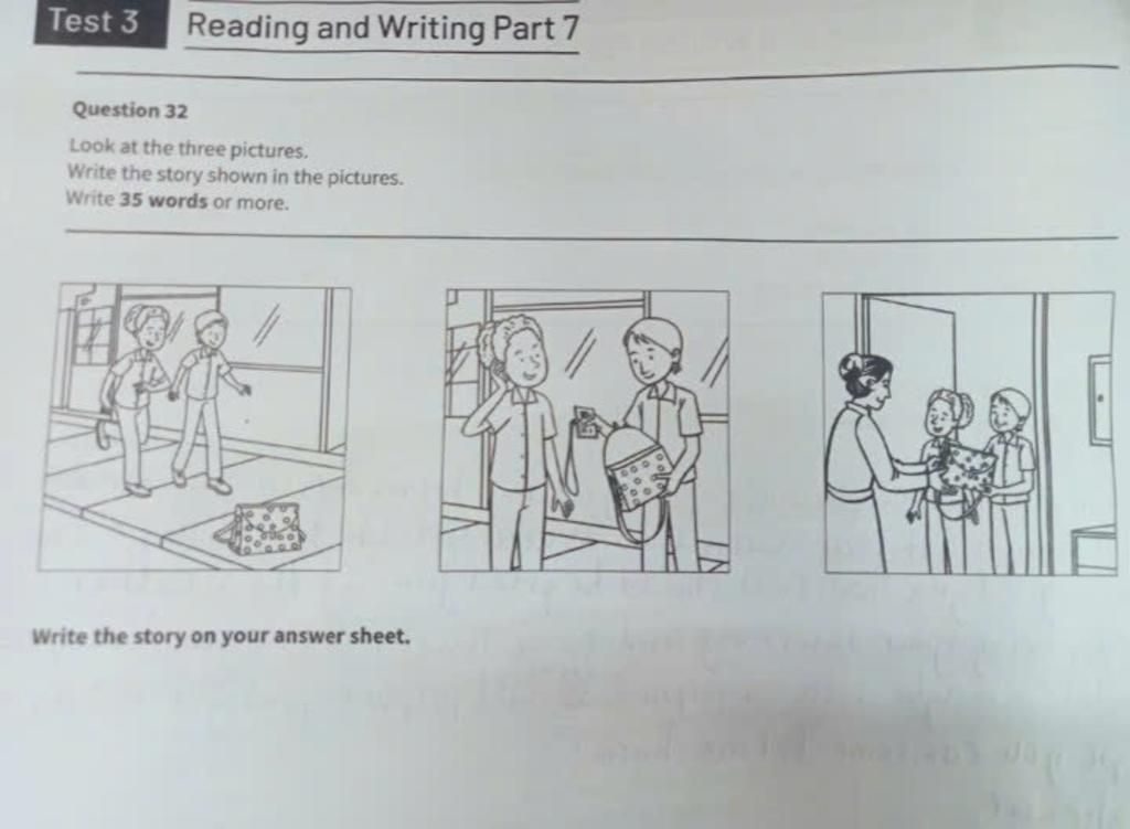 Test 3 Reading and Writing Part 7 Question 32 Look at the three ...