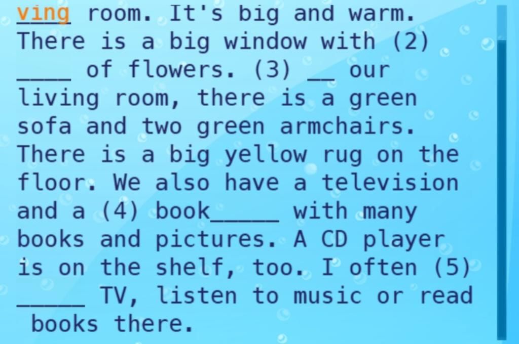 ving room. It's big and warm. There is a big window with (2) of flowers ...