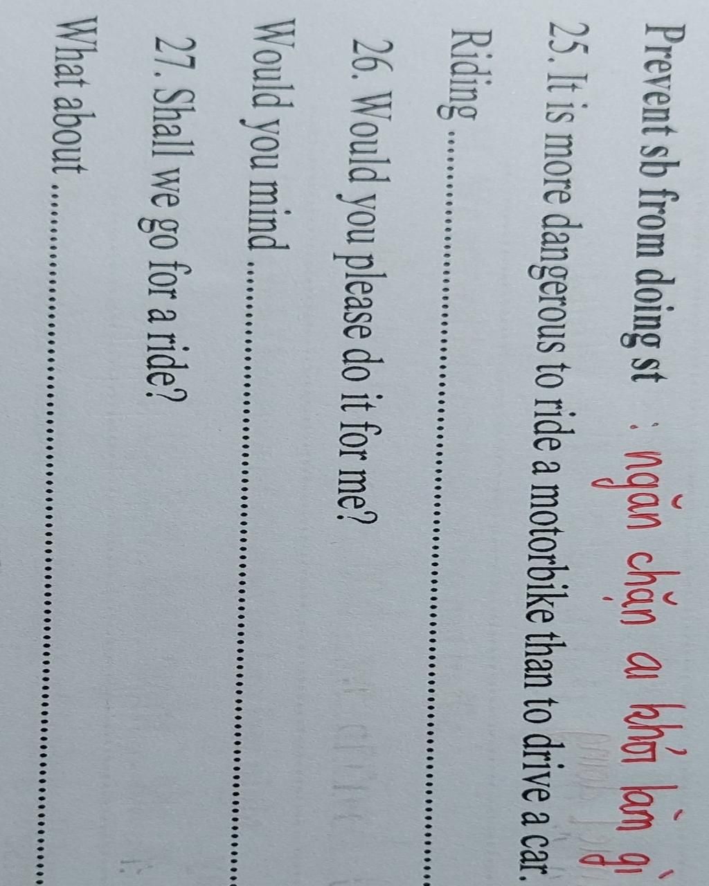 Rewrite each sentences as directed pay attention to the structures ...