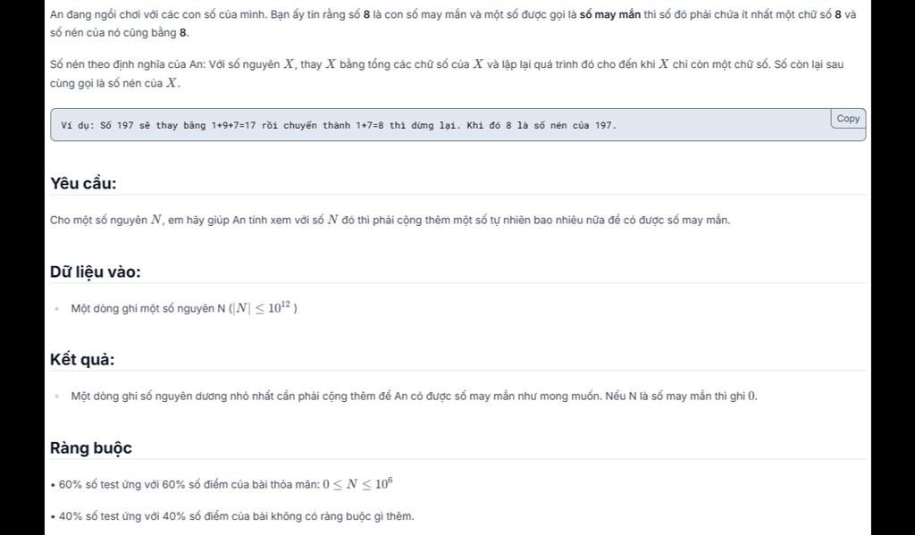 code đúng mà sao lại bị lỗi Unexpected EOF in the participant's output vậy mn #include #define ...