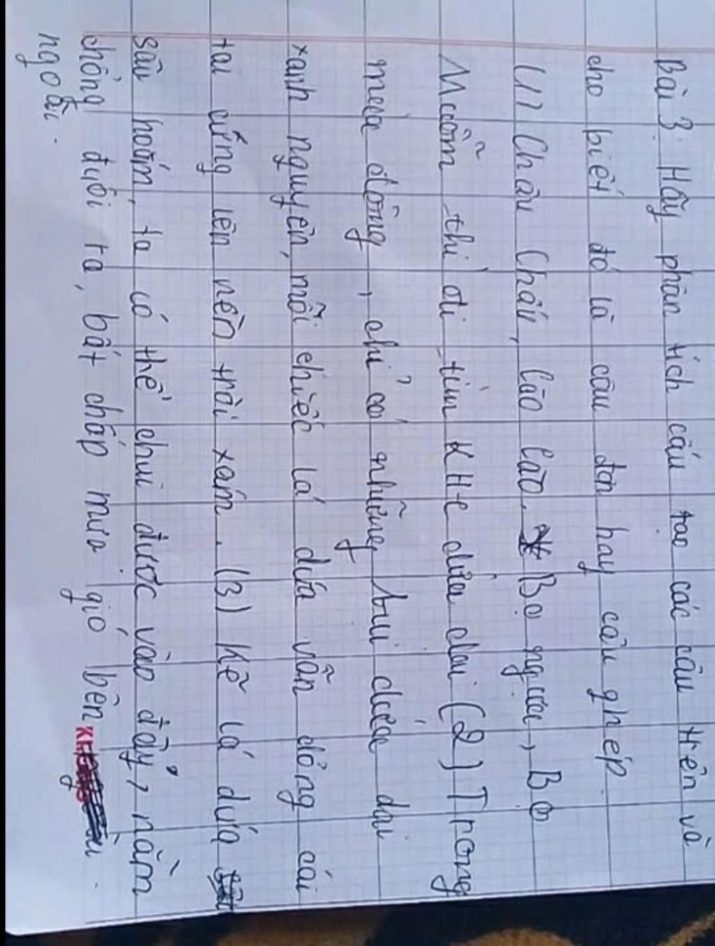 ท Bài 3. Hãy phân tích cấu tạo các câu trên và cho biết đó là câu đơn ...