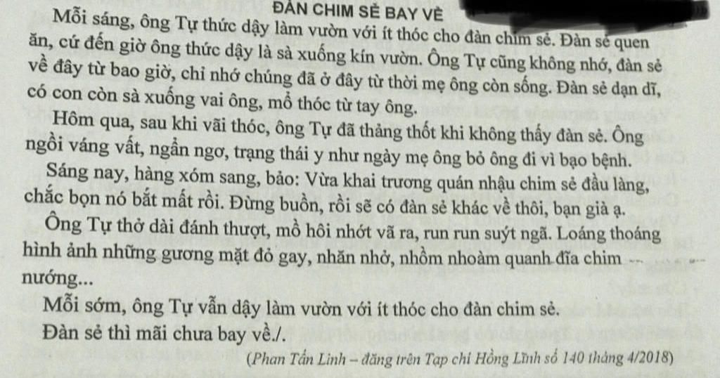DAN CHIM SE BAY VE Mỗi sáng, ông Tự thức dậy làm vườn với ít thóc cho ...