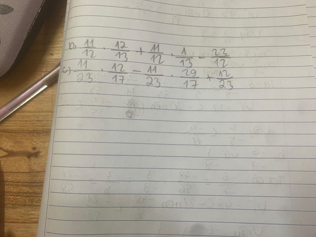 D 12 M 112 113 + 1/12 1/25 + 1223 13 12 11 12 11 - C) 2912 23 17 235 17 ...