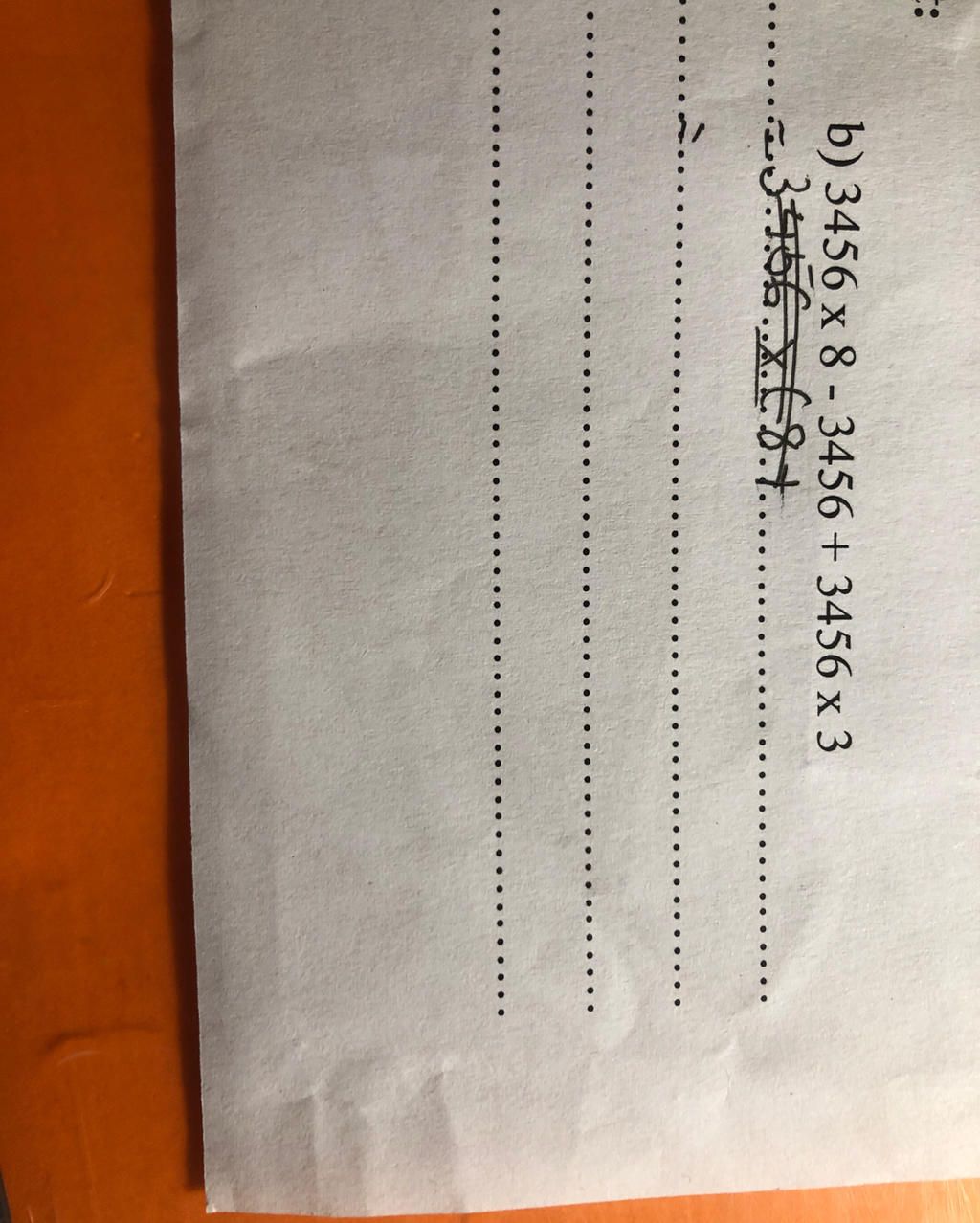 : b) 3456 x 8 - 3456 + 3456 x 3 ..... 3456 x687...