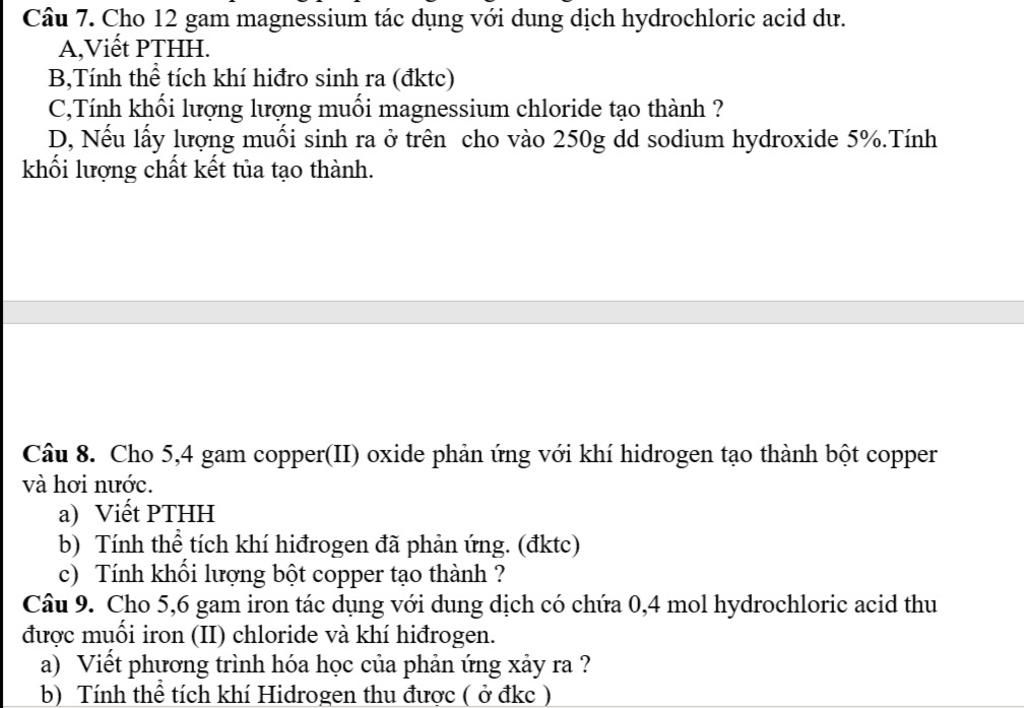 giải chi tiết giúp mình với (Giải theo kiểu ở trên là PTHH còn ở dưới ...