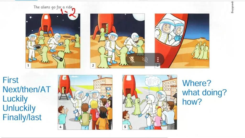 The aliens go for a ride 2 peaking. First Next/then/AT Luckily ...