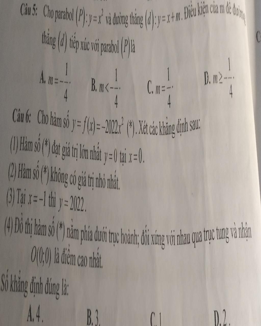 Cán Copril{P): y=x và dùng bằng chuy=x+m. Điều liệt cản đi đến, 5 ...