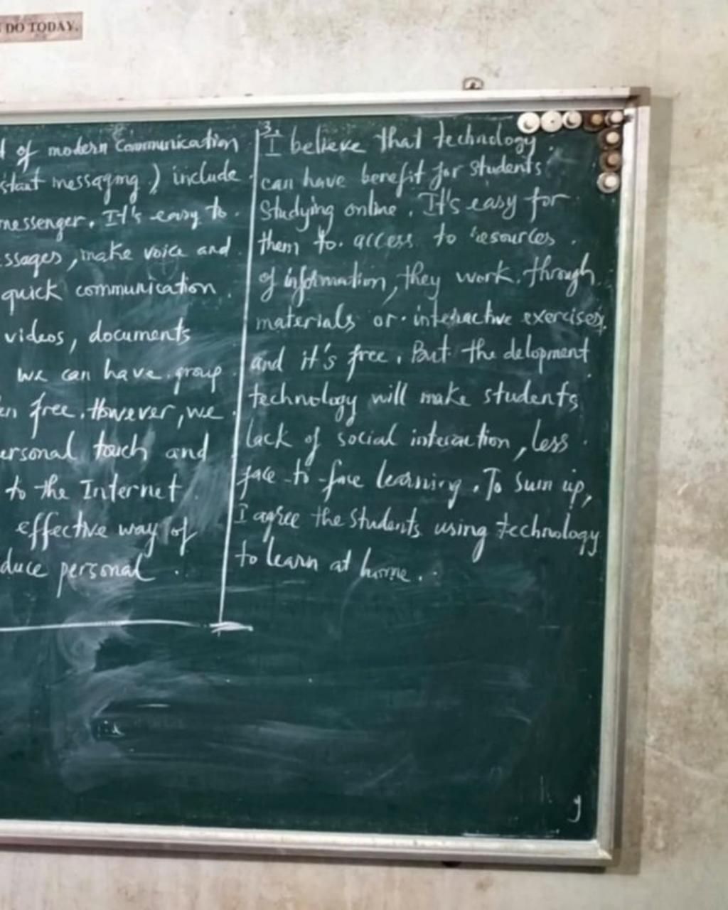 DO TODAY. of modern communication | believe that technology stant ...