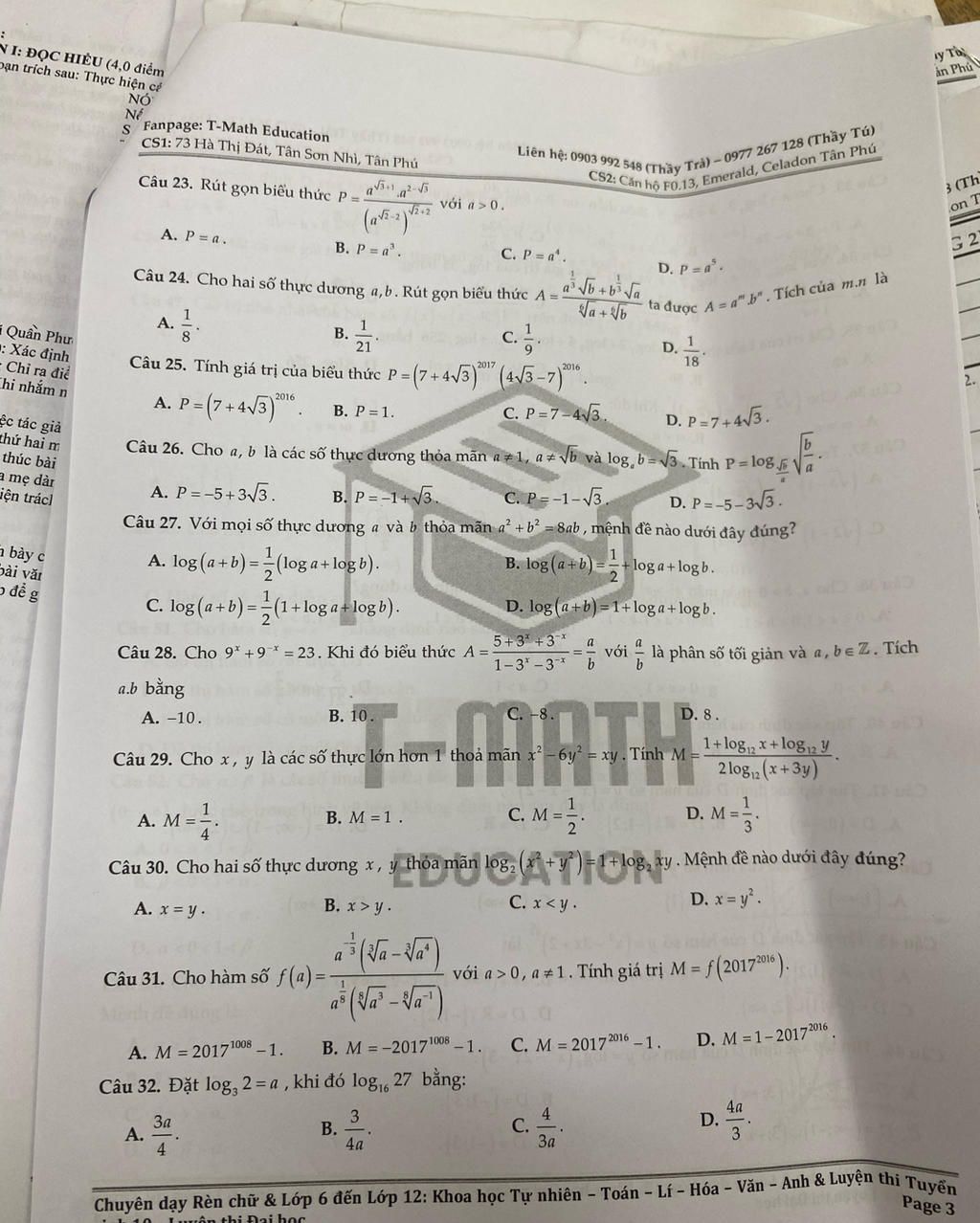 NI: DOC HIEU (4,0 diem nạn trích sau: Thực hiện có NO Né Fanpage: T ...