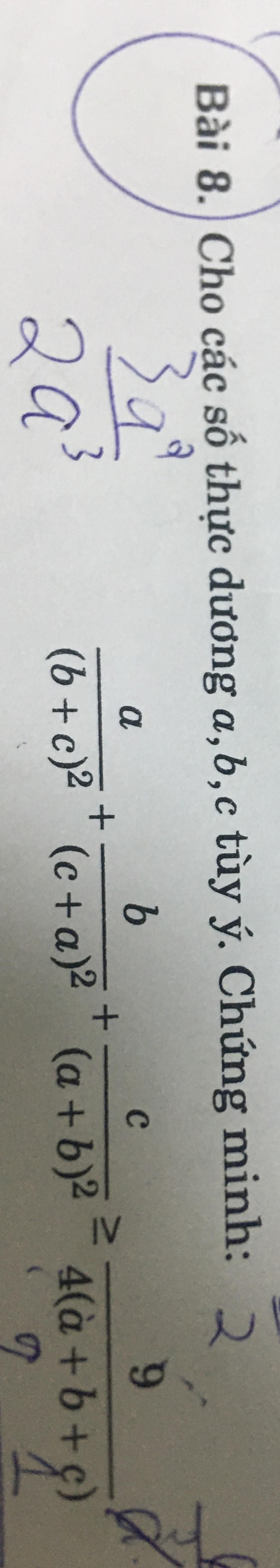 Không dùng bđt nesbit thầy mình chỉ cho đung bunhia cauchy, cauchy ...