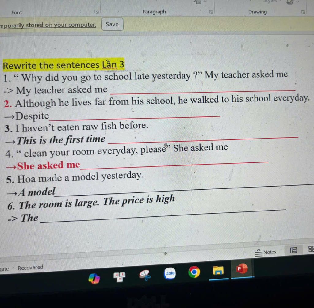 Font mporarily stored on your computer. Save Paragraph Drawing Rewrite ...