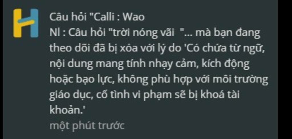 H Câu hỏi "Calli : Wao NI : Câu hỏi "trời nóng vãi "... mà bạn đang ...