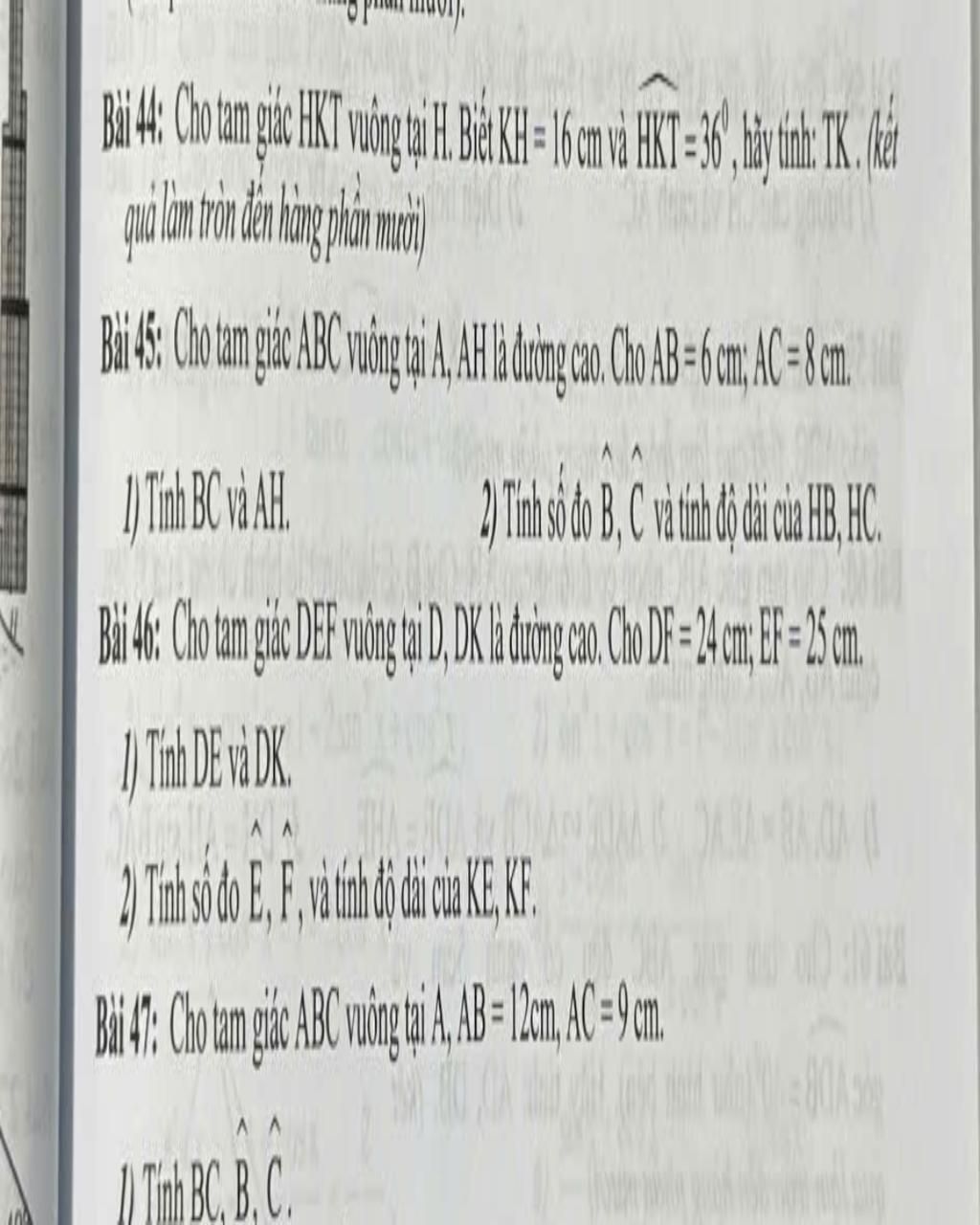 Bai 4: Cho tam gic HKT vaing a H. Bir KH-16 mà HKT -36, TK hủy tính Bi ...