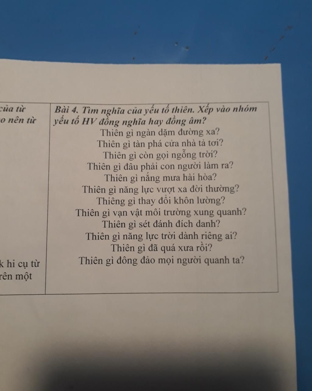của từ 0 nên từ khi cụ từ Trên một Bài 4. Tìm nghĩa của yếu tố thiên ...