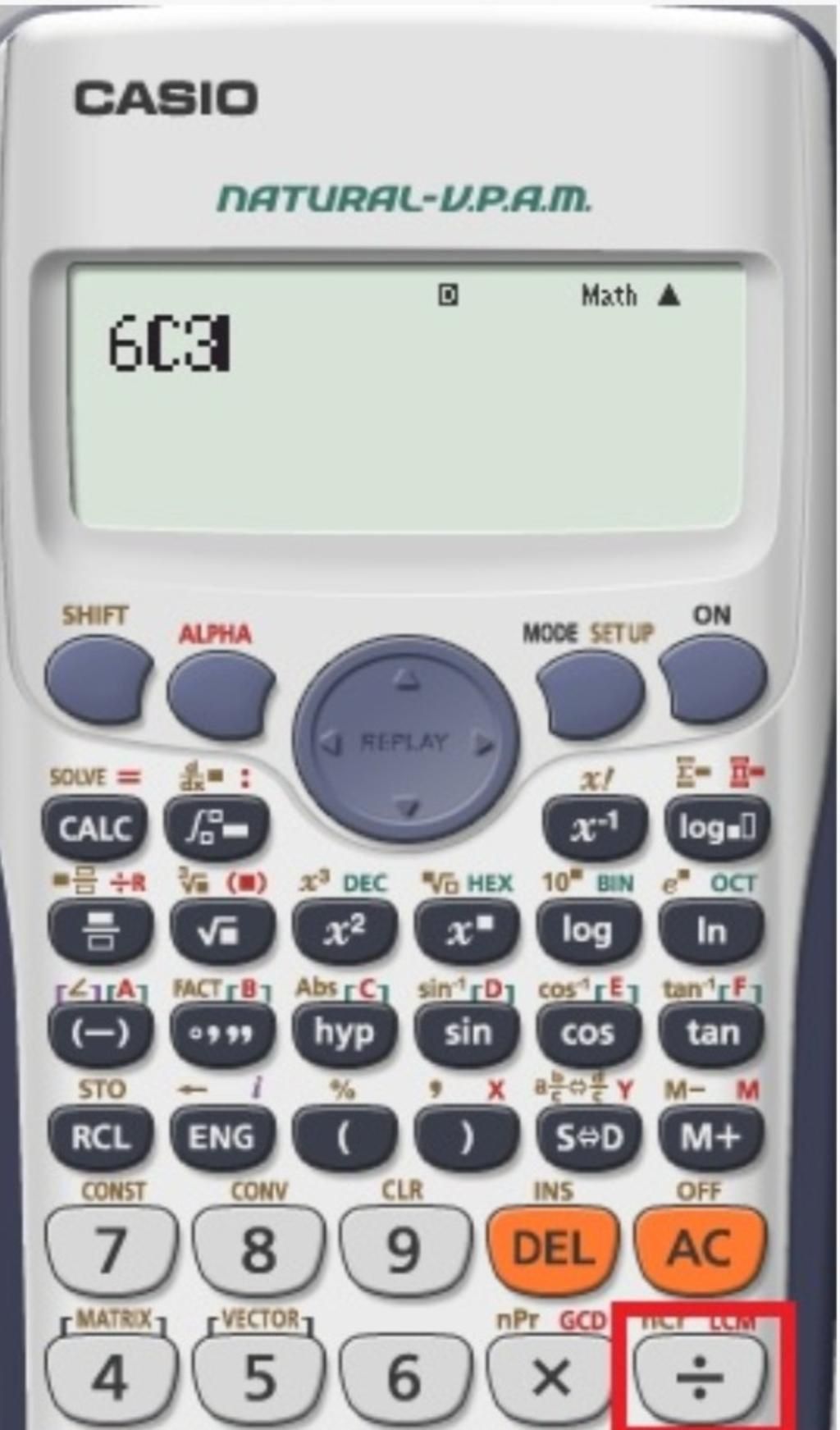 CASIO NATURAL-V.P.A.M. 6031 SHIFT ALPHA D Math ON MODE SET UP REPLAY ...