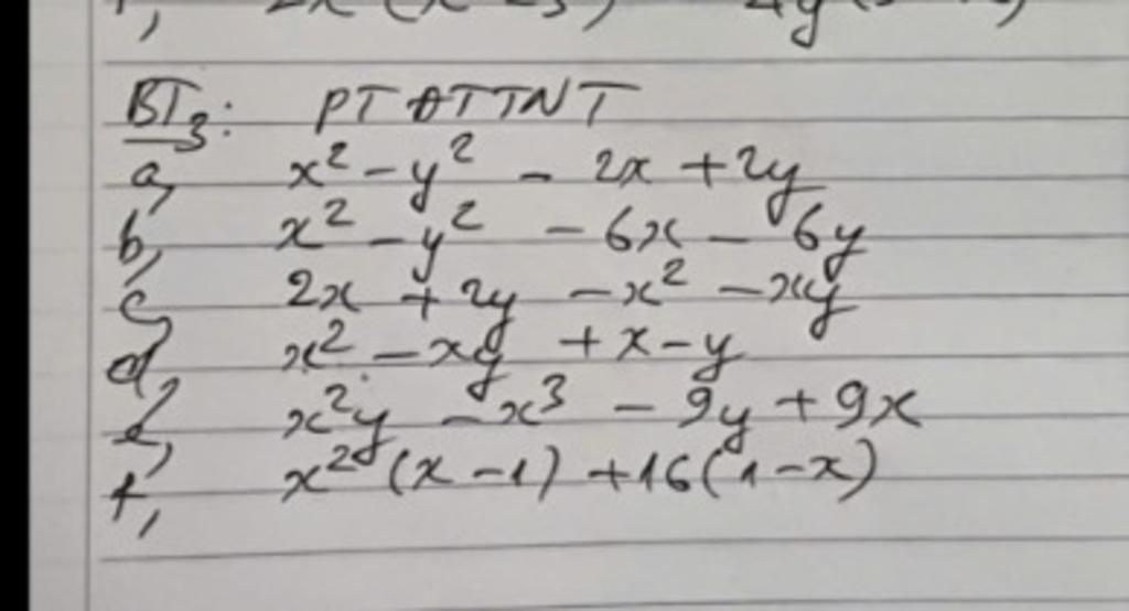 BTz: PT ATTNT x² - y² a b x² 2 2 2 2x + 2y 62-by -y- 2x + 2y = x² -xy ...