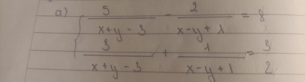 a) می x+y=3 2 8 фо x-y+ 3 A 3 x + y = 3 x-y+1 2