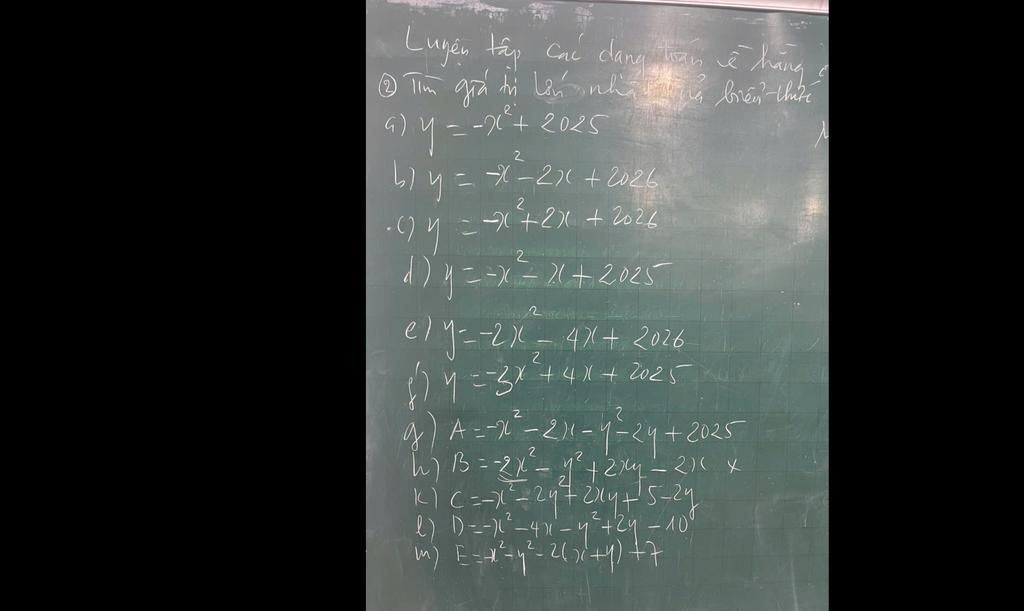 Lugen tap cac dang kan è hang @Tim gráti lon nhau bien thaté a) y = x² ...