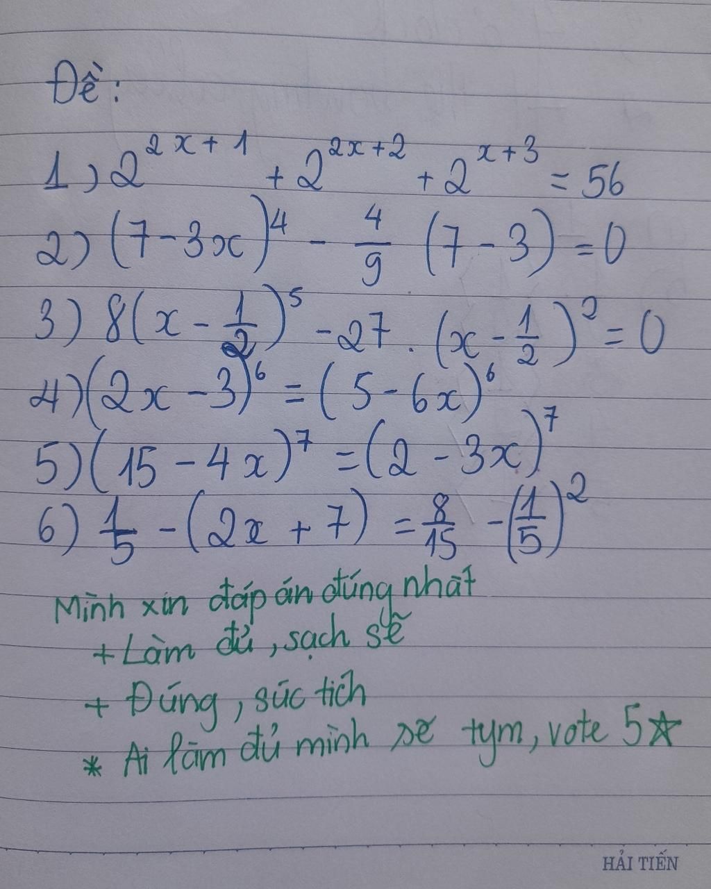 Giúp mình với Á camon ạ , tốt mik sẽ tim và vote 5s De: 41 2 2 x + 1 ...