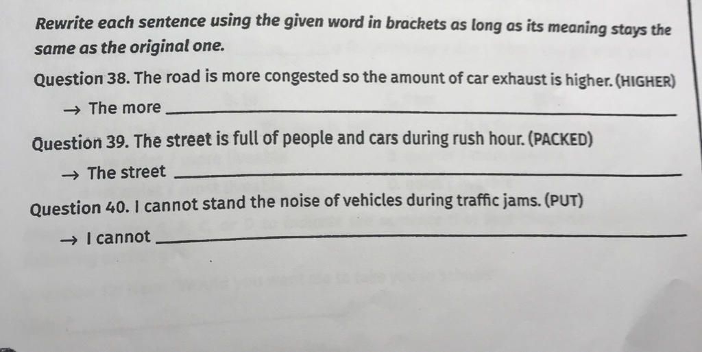Rewrite each sentence using the given word in brackets as long as its ...