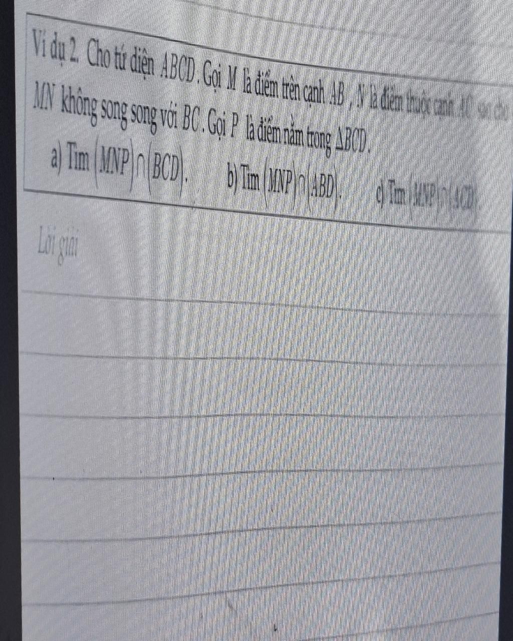 Ai giải giúp mik đc ko mik cần gấp ngay bây giờ . CẢM ƠN Ạ Ví dụ . Cho tứ diện ABCD. Gọi I là ...