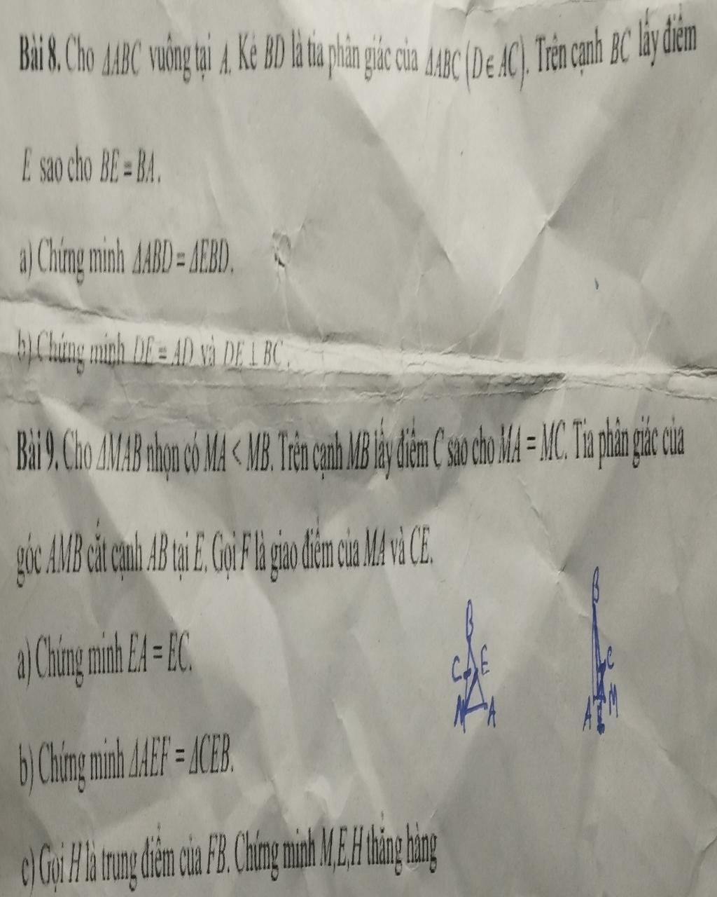 Bui 8. Cho LABC vuingia Ke BO la tua hin giccia A (DAC). Trên canh BC ...